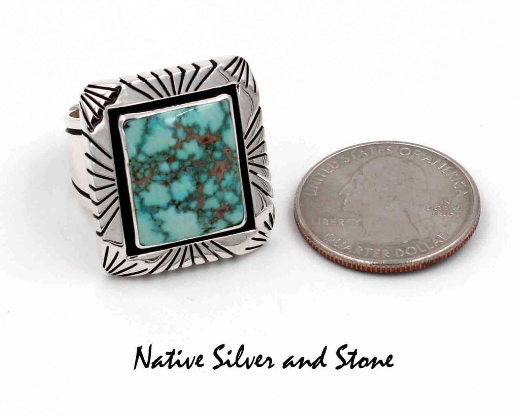 Tim Bedah (Deceased) - Navajo JewelryHandmade RingTurquoise - Large Re ...