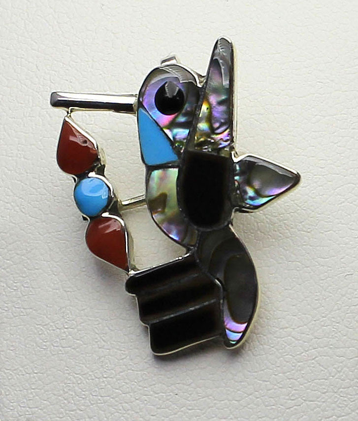 Z Duran Gasper (Zuni)Pendant w ChainTriangle & Trailing Silver Fea ...